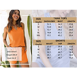 Ekouaer Womens Lounge Sets Sleeveless T-shirts and Shorts 2 Piece Waffle Pajamas Sleepwear Loungewear V Neck Matching Outfits Black Medium