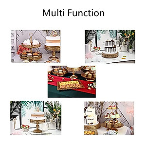 GMWD 6 Pcs Gold Cake Stands Set, Cake Pedestal Display Table Tiered Cupcake Holder Candy Fruite Dessert Plate Decorating for Wedding Birthday Party Baby Shower Celebration
