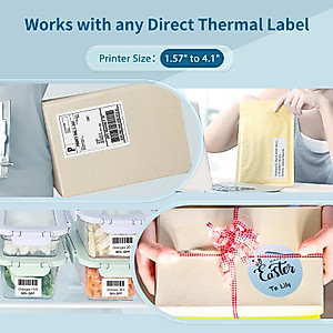 JADENS Bluetooth Thermal Label Printer -Wireless Shipping Label Printer for Small Businesses & Package, USPS, Etsy, Amazon, Compatible with iPhone, Windows, Android, 4x6, Label Maker, White