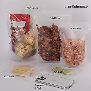 100Pcs Stand Up Pouches, Matte Resealable Bags, Heavy Plastic Ziplock Coffee Bag, Food Snacks Treats Bag, 3.5 x 5.5 inch
