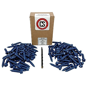 Chenango Supply 1/4 x 1-1/4" Hex Head Concrete Screw Anchor. 100 Pieces with Drill Bit (Miami-Dade Compliant) (1/4 x 1-1/4)