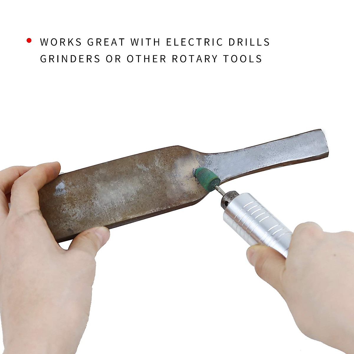 HEYMOUS Rubber Polishing Bits Polishing Drill Bit Green Buffer Abrasive Bits Metal Polish Tips Rotary Tool Accessories 3 mm Mandrel Bullet Cylinder Shape 20 Pieces (Green)