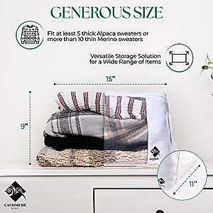 Cashmere Kiwi Sweater Storage Bags For Clothes | with Cedar Sachet | Breathable & Washable Cotton Bag | For Cashmere, Merino Wool, and more