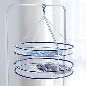 UXZDX Shopping Basket，1pc Mesh Clothes Hanging Dryer Double-Layer Foldable Sweater Drying Basket