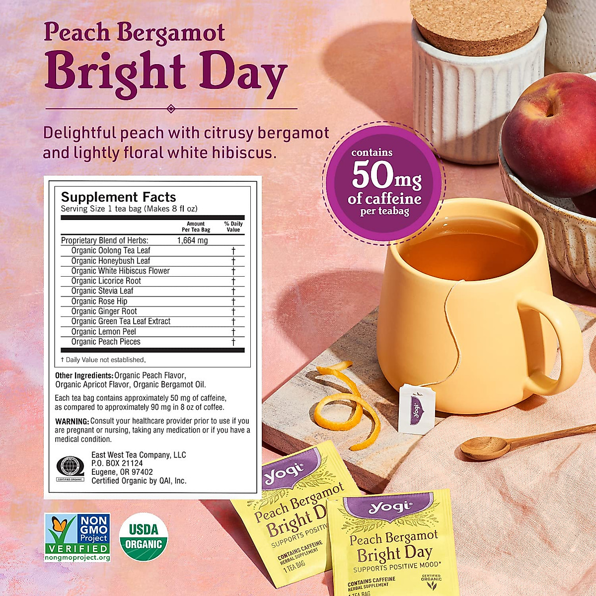 Yogi Tea - Morning Energy Variety Pack (3 Pack) Includes Peach Bergamot Bright Day, Rich and Robust Morning Vitality, Spiced Blackberry Focus - 48 Organic Tea Bags