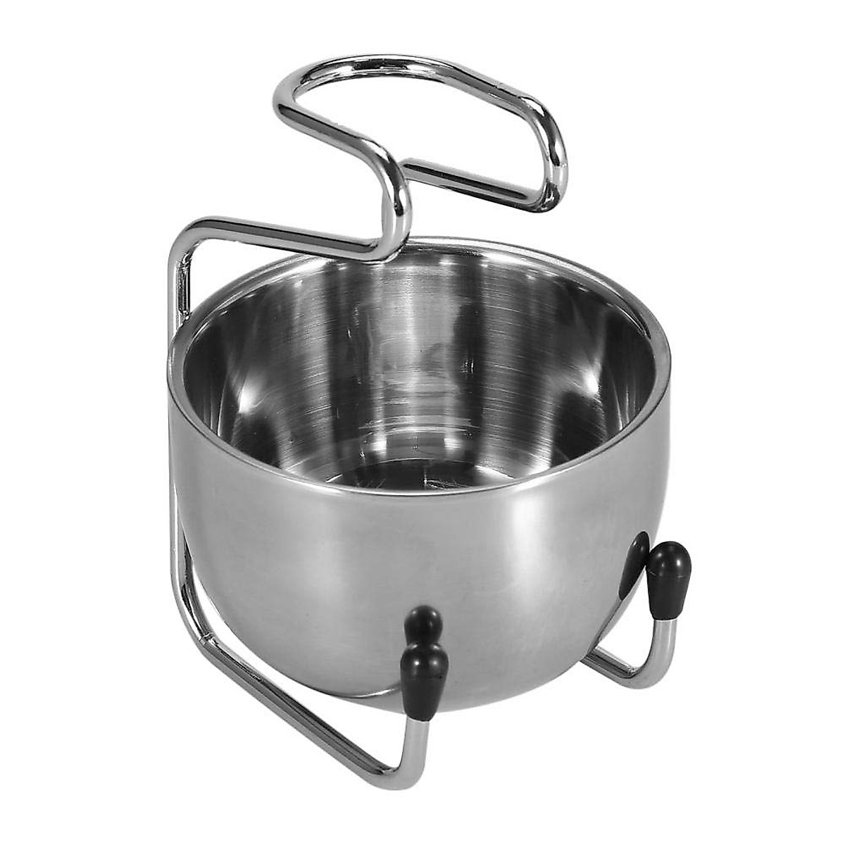 Shaving Bowl Stainless Steel, 2 in 1 Men's Shave Cup with Stand Holder Set for Safety Brush Bowl Grooming Tool Male Face Beard Cleaning