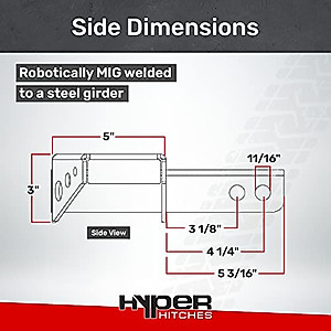 Hyper Hitches 12" Hitch Step Model # HS-12 | Hitch Step | Truck Hitch Step 100% Made in The USA | Rear Bumper Guard Protector | with Built in Stabilizer (2" Receiver)