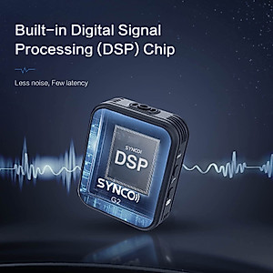 SYNCO G2-A2 Lavalier Microphone 2.4G Lapel Microfone Lavalier Mic System for Smartphone Table DSLR Camera Realtime Monitoring YouTube (G2-A2 Microphone)