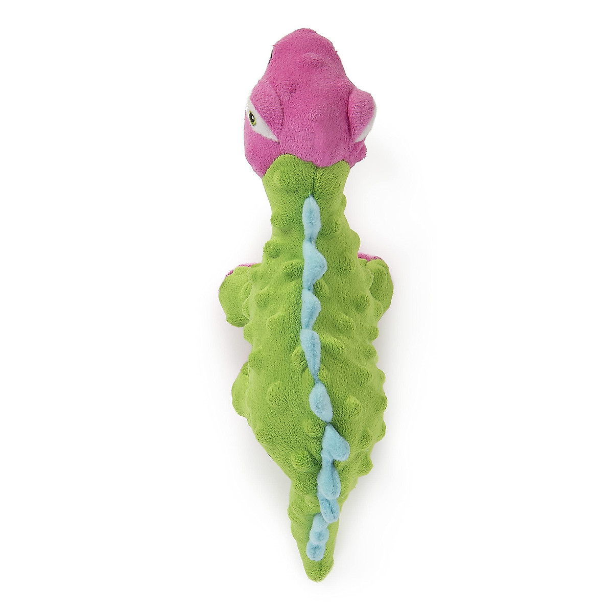 goDog Dinos Spike Squeaky Plush Dog Toy, Chew Guard Technology - Green, Small