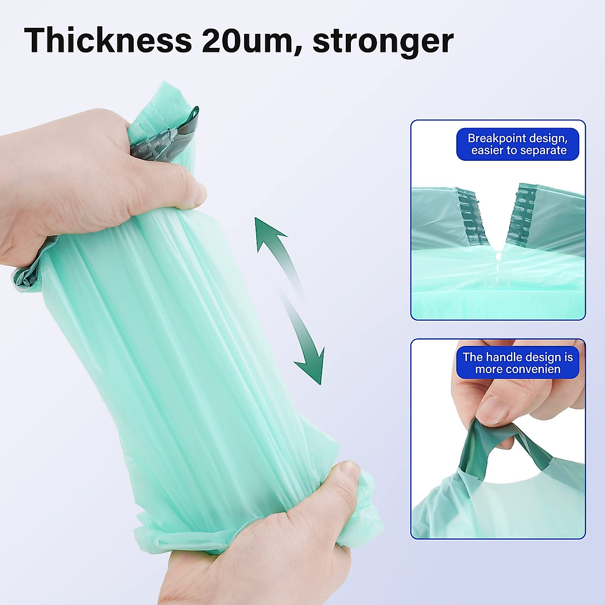 Envfender Compostable Trash Bags 4 2.6 Gallon Drawstring Biodegradable Trash Bags 100% Compost Small Trash Bags for Kitchen Bathroom Office ASTM D6400 BPI Certified Green