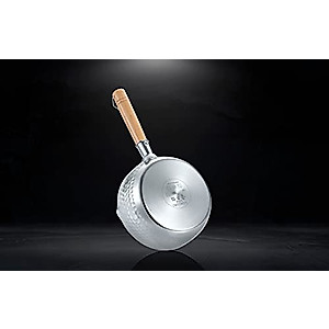 CONCORD 2 Quart Stainless Steel Yukihira Pan. Traditional Japanese Saucepan with Wood Handle. Great for Ramen, Tempura, Milk, etc.