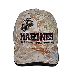 Icon Sports Group US Marine Corps Hat Officially Licensed Digital Camo Military Cap, Unisex Armed Forces Baseball Cap, One Size