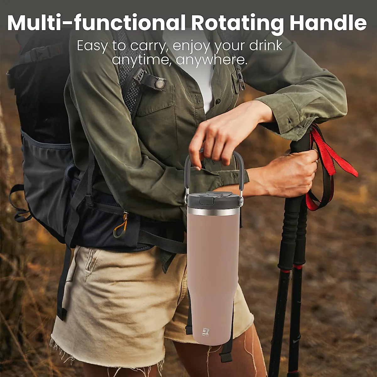 Riley Joy 40 oz 2.0 Stainless Steel Tumbler with Leak-Proof Lid and Straw, Double-Wall Vacuum Insulated Travel Mug for Coffee, Iced Tea, or Water - Ideal for Commutes and Outdoor