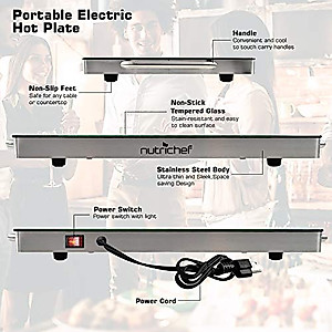 NutriChef Small Countertop Appliance, Size 16.5 x 11 Inches, Stainless Steel