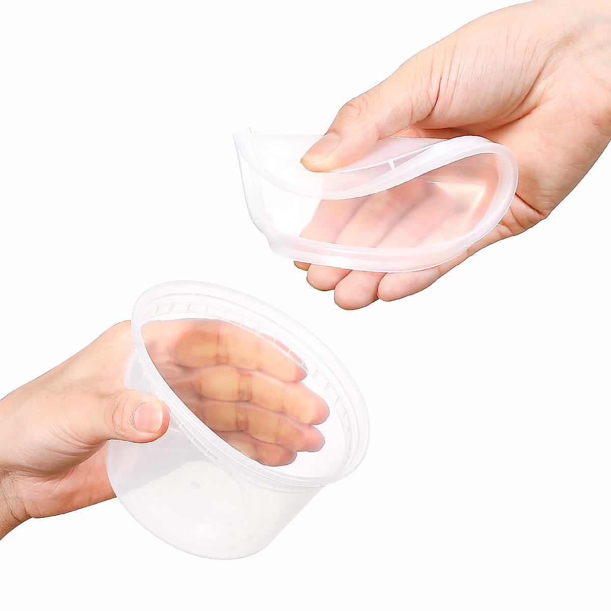 AOZITA 32 Sets 16 oz Plastic Deli Food Containers With Lids, Airtight Food Storage Containers, Freezer/Dishwasher/Microwave Safe, Soup Containers For Takeout Meal Prep Storage