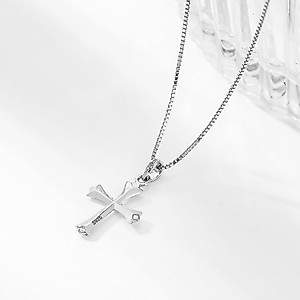 LUKIENY Dainty Sterling Silver Cross Necklace for Girls First Communion Gifts for Girls Confirmation Gifts for Teenage Girl Baptism Gifts Goddaughter Gifts (cross necklace for girls)
