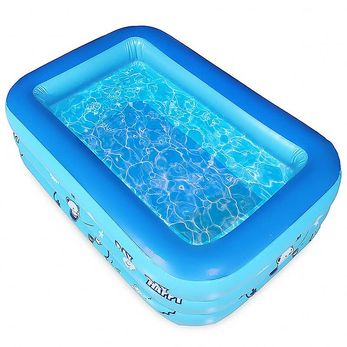 PVC Inflatable Swimming Pool Children Adult Square Bathing Tub Outdoor Garden Home 1.8M/3
