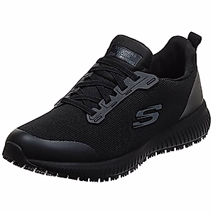 Skechers Women's Squad SR Food Service Shoe, Black, 9 Wide