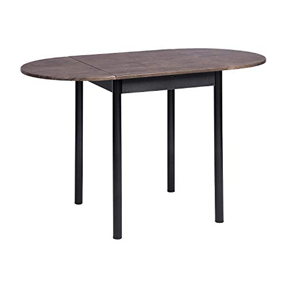 Polibi 45.3" L Oval Drop Leaf Extendable Dining Table, Walnut