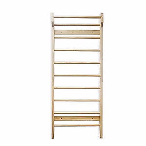 Urban Cycling Apparel Swedish Ladder Wood Stall Bar Suspension Trainer – Physical Therapy & Gymnastics Ladder w/ 10 Strategic Rods. Solid Pine.