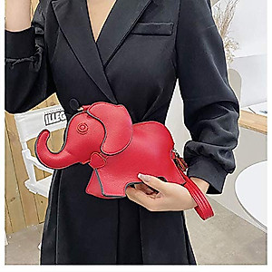 MILATA Animal Elephant Shape Crossbody Bag Purse Fashion Women Pu Leather Chic Shoulder Bag Clutch for Girls (red)