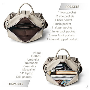 KoboIn Backpack Purse for Women Fashion Designer Travel Backpack Convertible Casual Daypack with Wristlet (Two-toned grey)