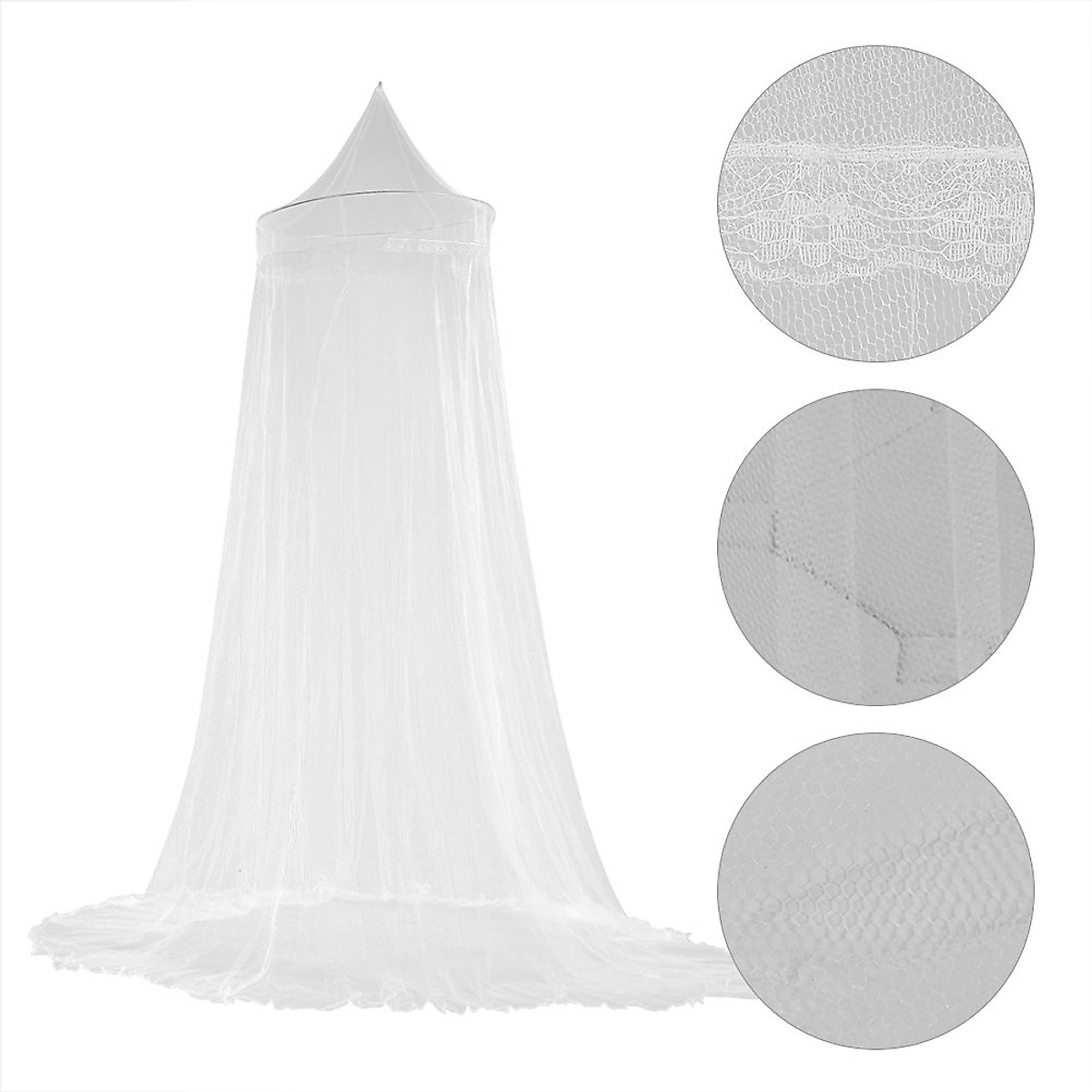 bed net Bed Netting Elegant Ruffle Lace Bed Canopy for Little Princess Baby Children (White)