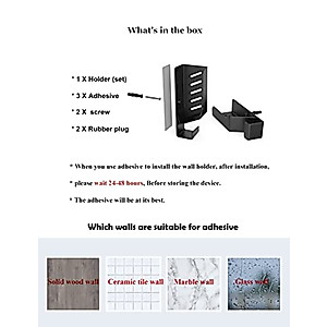 Universal Laptop Wall Mount Holder Cable Box Wall Mount Build-in Cable Management Hook Compatible with Laptops/WIFI Routers/Macbooks/TV boxes/Network Switches/Modems/Audio Devices and More(Black)