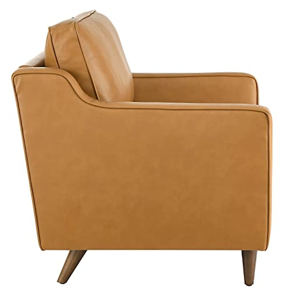 Modway Impart Upholstered Genuine Leather Armchair in Tan