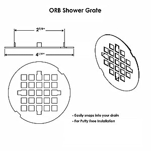 4 1/4" Snap-in Shower Drain Grate - Oil Rubbed Bronze - Replacement Cover - Handyman Designed & Tested in America - Will Never Bend or Break - 4-1/4" Inch