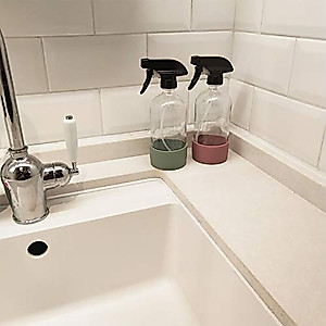 DYHAXA Protective Silicone Sleeve Holder Boot for 16 oz Glass Spray Bottles and Glass Soap Dispensers, Set of 2 Washable Non-Slip Rubber Bottom Accessories Fit 12 To 24 oz Sport Water Bottles