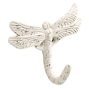 LIBERTY B10694C-254-U Dragonfly 3-1/3 in. Single Prong Hook, Vintage Antique White