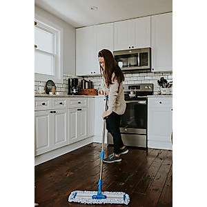 Zflow 18" Microfiber Dust Mop Pads 2-Pack - Premium Commercial Grade Washable Pads (18", Blue)