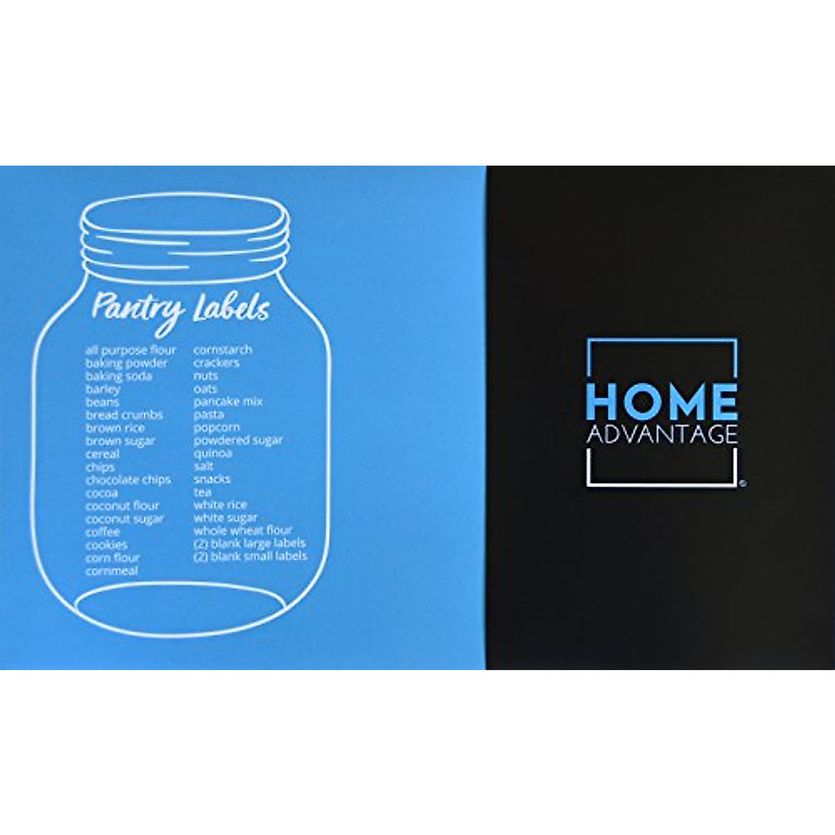 Home Advantage Pre-Printed Pantry Labels for Kitchen Organization (Black)