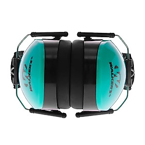 Walker's Dual Colored Passive Muff - Compact Folding Lightweight 26dB NRR Hunting Gun Range Shooting Hearing Protection Muff w/Padded Headband & PVC Earpads, Aqua Blue