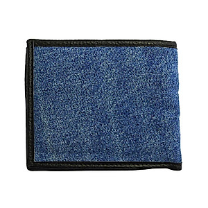 Bijoux de Ja Unisex Blue Denim Small Billfold Purse Wallet
