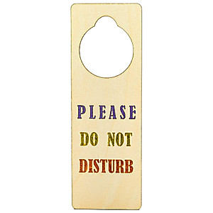 Wooden Door Knob Hanger, Please Do Not Disturb (3.25 x 9.5 in, 12-Pack)