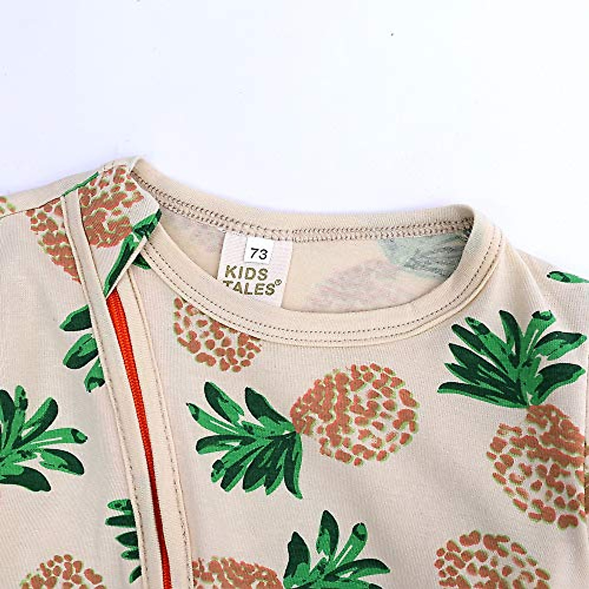 Kids Tales Baby Boys Long Sleeve Footies Zipper Romper Pineapple Pajama Bodysuit