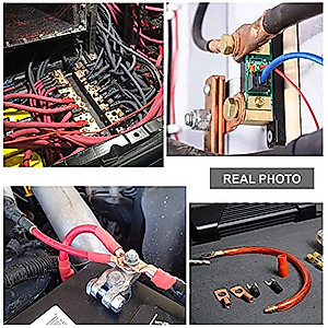 TKDMR 10pcs 1/0 AWG-3/8" Battery Lugs,Heavy Duty Wire Lugs,Ring Terminals,Battery Cable Ends,0 Guage terminals,Battery Terminal Connectors with 10pcs 3:1 Heat Shrink Tubing