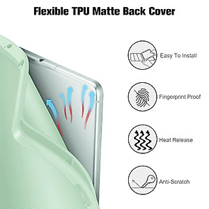 Fintie Case for Samsung Galaxy Tab S6 Lite 10.4 Inch 2024/2022/2020 with S Pen Holder, Multi-Angle Viewing Soft TPU Back Cover with Pocket Auto Wake/Sleep, Emerald Marble