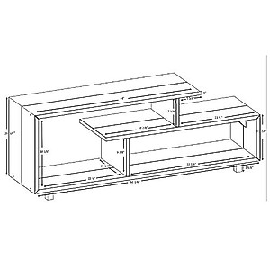 Walker Edison Meier Contemporary 2 Tier Asymmetrical Solid Wood TV Stand for TVs up to 50 Inches, 60 Inch, Amber