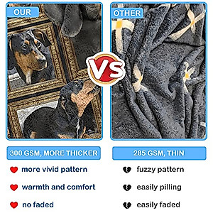 Soft Fuzzy Dachshund Throw Blanket for Kids Boys Girls, Dachshund Dog Print Plush Gift for Dog Lover, 40x50 inch