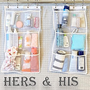 Evelots 2 Pack Shower Caddy/Organizer-Mesh-6 Pockets-Shampoo/Soap/Razor/Baby Bath Toys-Quick Dry