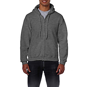 Gildan Heavy Blend Unisex Adult Full Zip Hooded Sweatshirt Top (2XL) (Dark Chocolate)