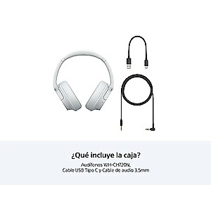 Sony WH-CH720 Noise Canceling Wireless Bluetooth Headphones - Built-in Microphone - up to 35 Hours Battery Life and Quick Charge - White