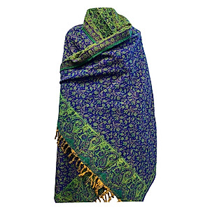 LUXURY BLUE GREEN FLORAL HANDMADE BLACK BEIGE FASHION Scarf Yak Wool comfortable soft scarf Shawl Blanket stole unisex Travel Wrap Meditation Soft gift for her