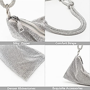 VODIU Rhinestone Purse Crystal Evening Clutch Bag For Women Glitter Handbag Shiny Shoulder Bags Tote