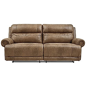 Signature Design by Ashley Grearview 2 Seat Power Reclining Sofa with Adjustable Headrest, Light Brown
