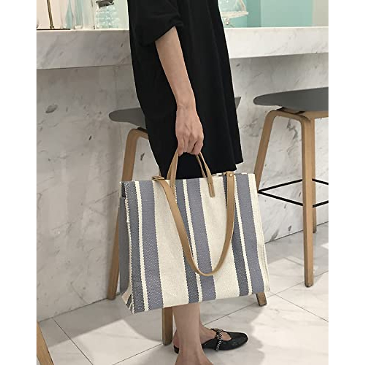 Canvas Tote Bag Women Large Handbag Satchel Shoulder Crossbody Bag Stylish Hobo Bag for Work Travel School