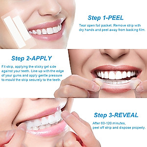 MitButy Teeth Whitening Strips with Natural Coconut Oil, 42 Non-Slip White Strips - Professional Safe Effects Tooth Whitener Solution at Home, 21 Treatments